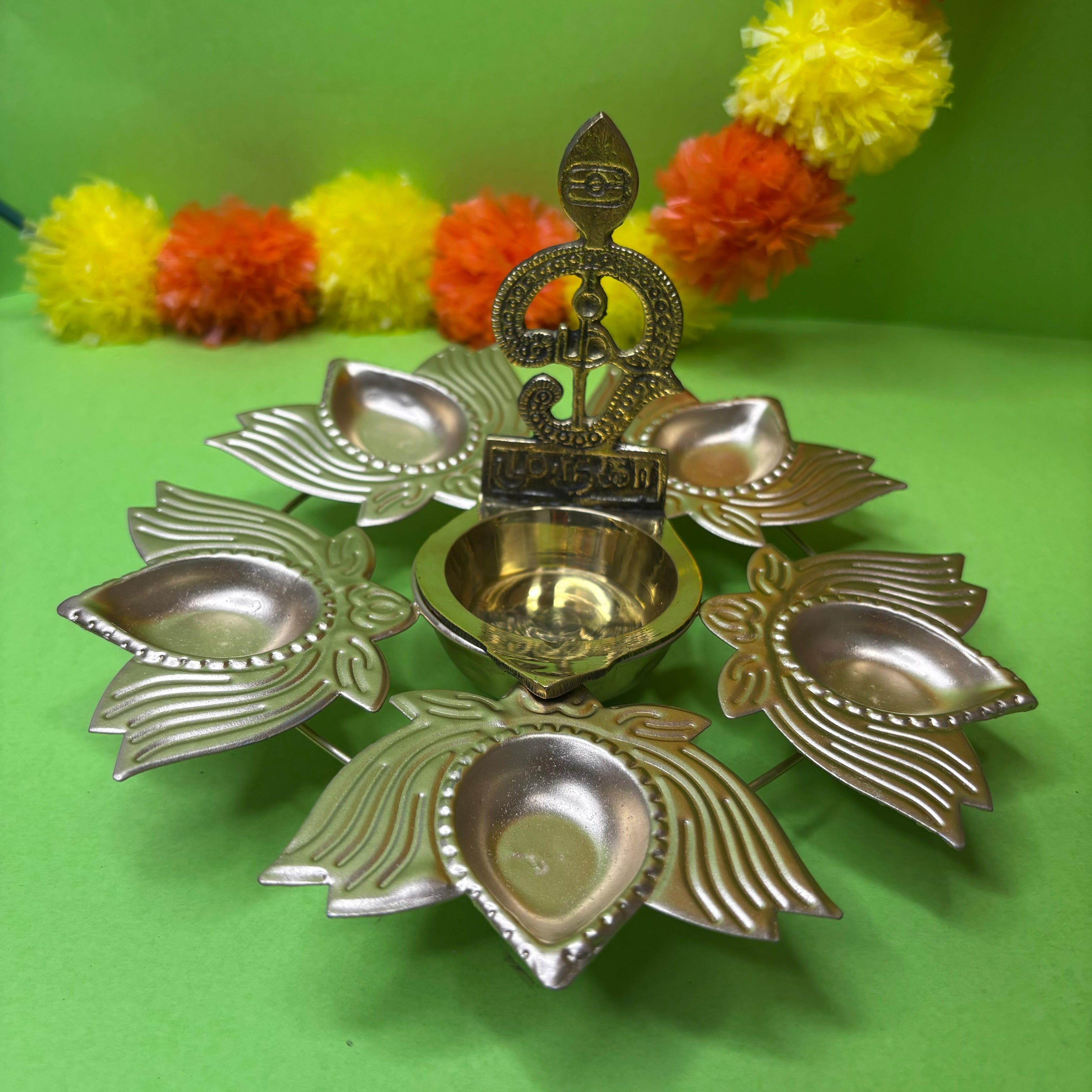 Lotus Uruli with Murugan Diya – Divine Decor for Prosperity & Blessings ...